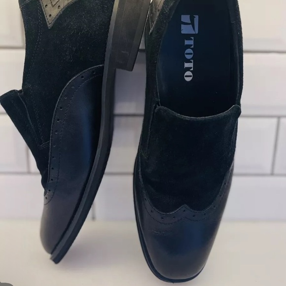 calto | Shoes | Toto Black Leathersuede Elevated Lift Dress Oxfords ...
